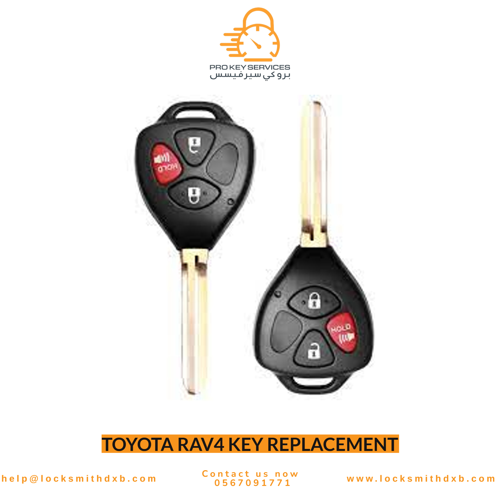Toyota RAV4 Key Replacement - 0567091771 - Locksmith DXB
